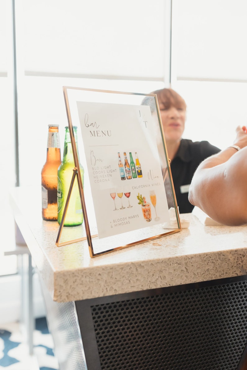 Custom Bar Menu Sign Custom Bar Menu Sign With Illustrations - Etsy