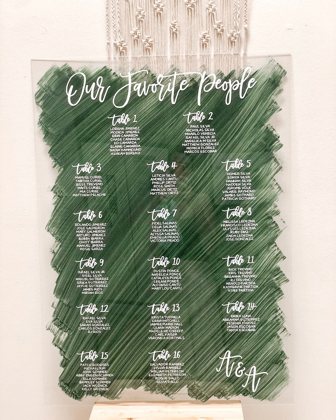 Painted Acrylic Seating Chart, Acrylic Seating Chart, Modern Seating ...