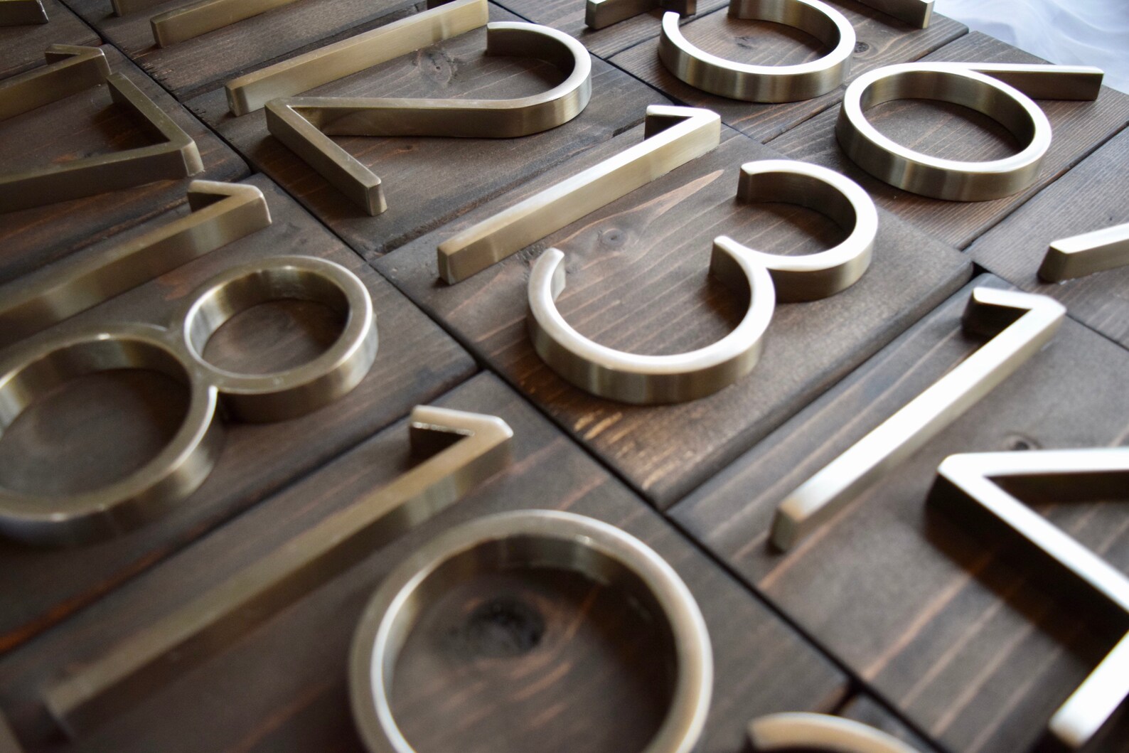 DOUBLE DIGIT Dark Wood & Nickel Table Numbers, Wedding Table Numbers ...