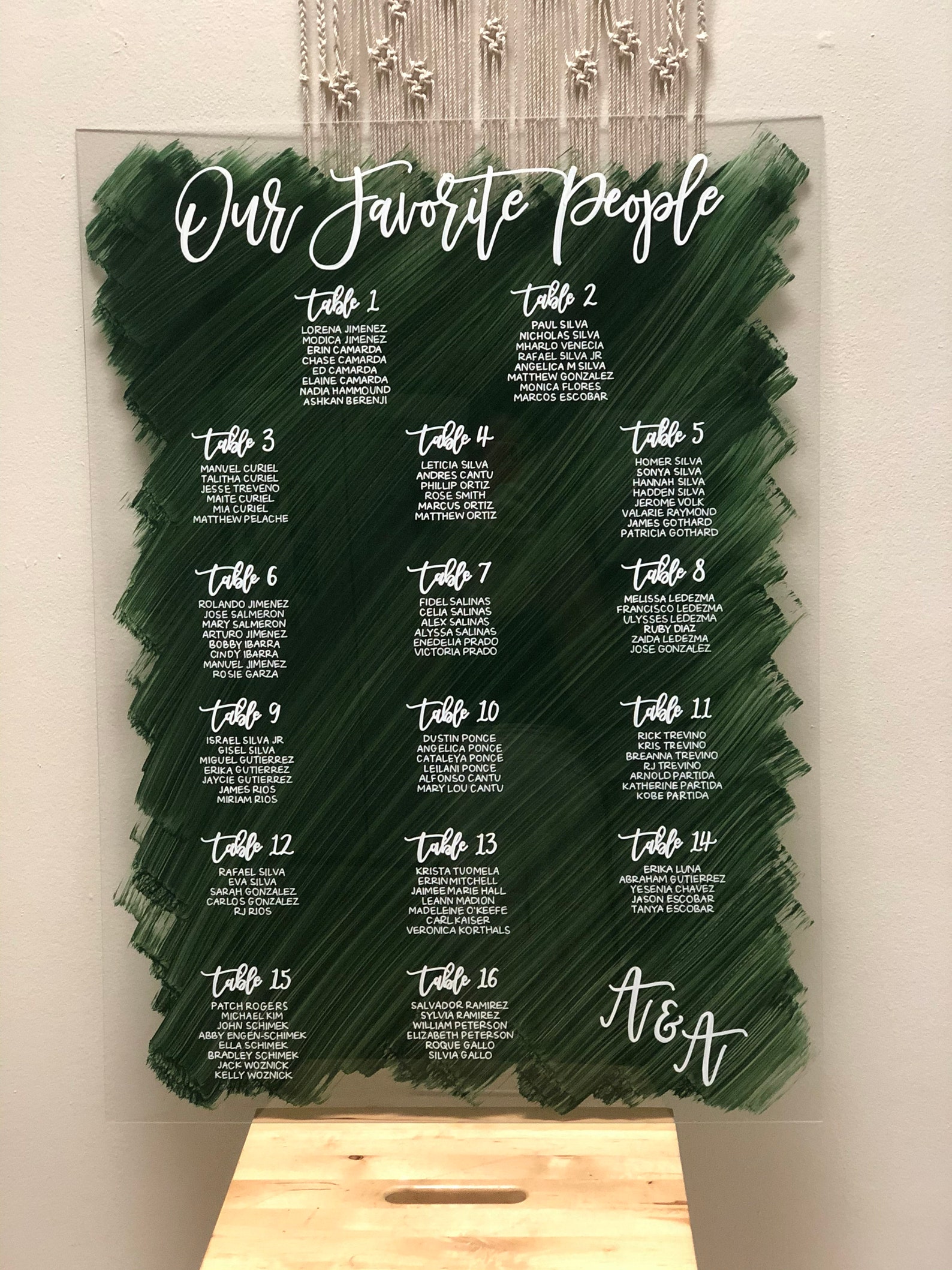 Painted Acrylic Seating Chart Acrylic Seating Chart Modern - Etsy