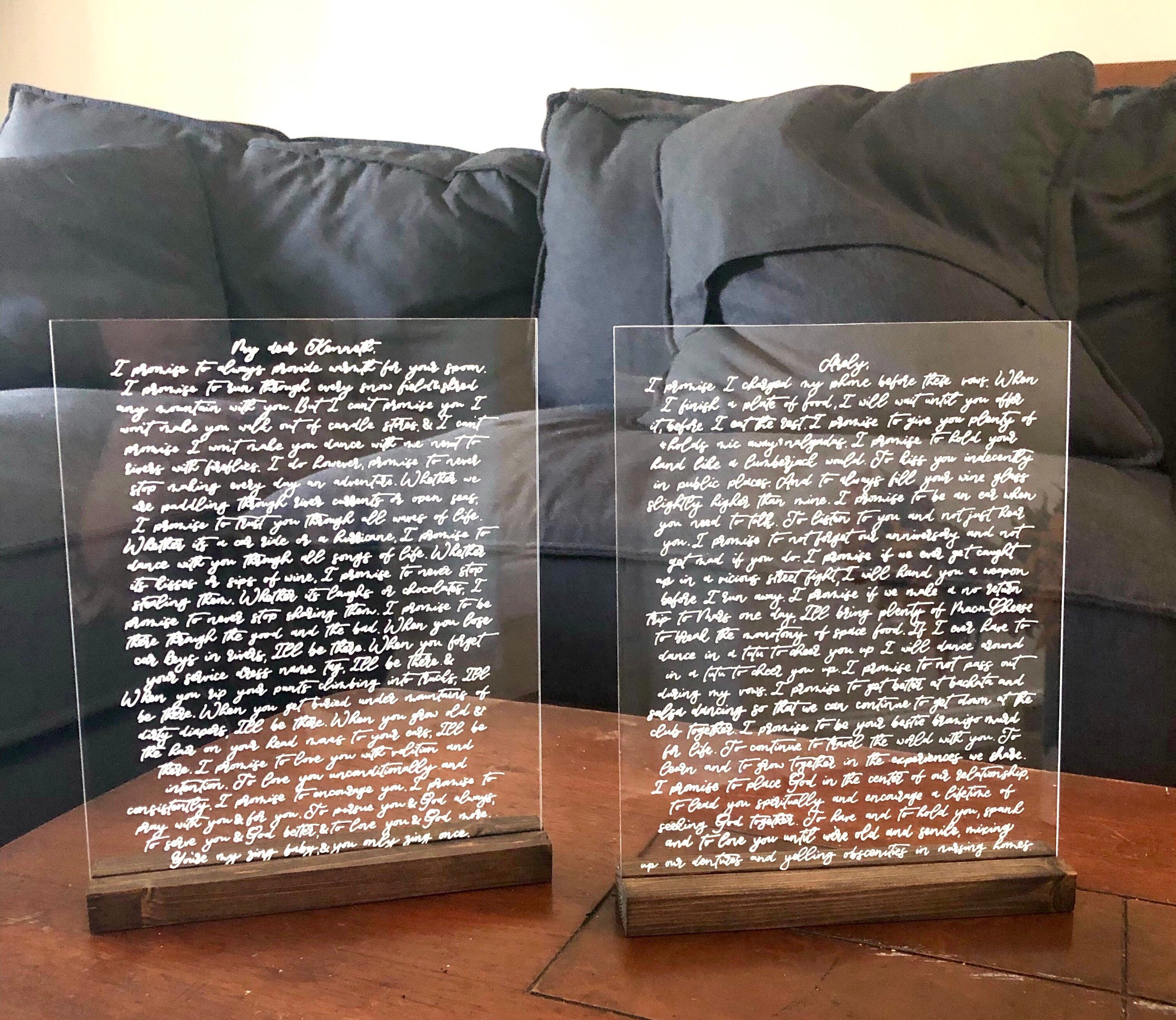 Handwritten Wedding Vows Personalized Wedding Vows Wedding | Etsy
