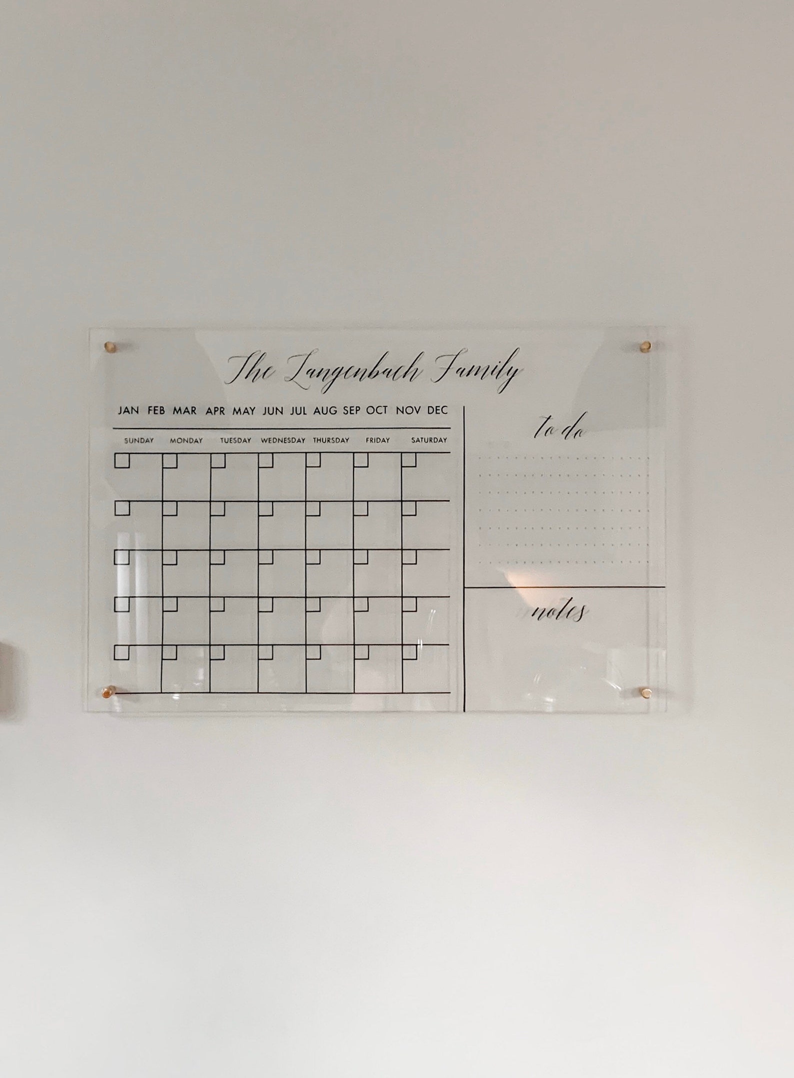 Acrylic Calendar Clear Calendar Acrylic Office Decor Modern - Etsy