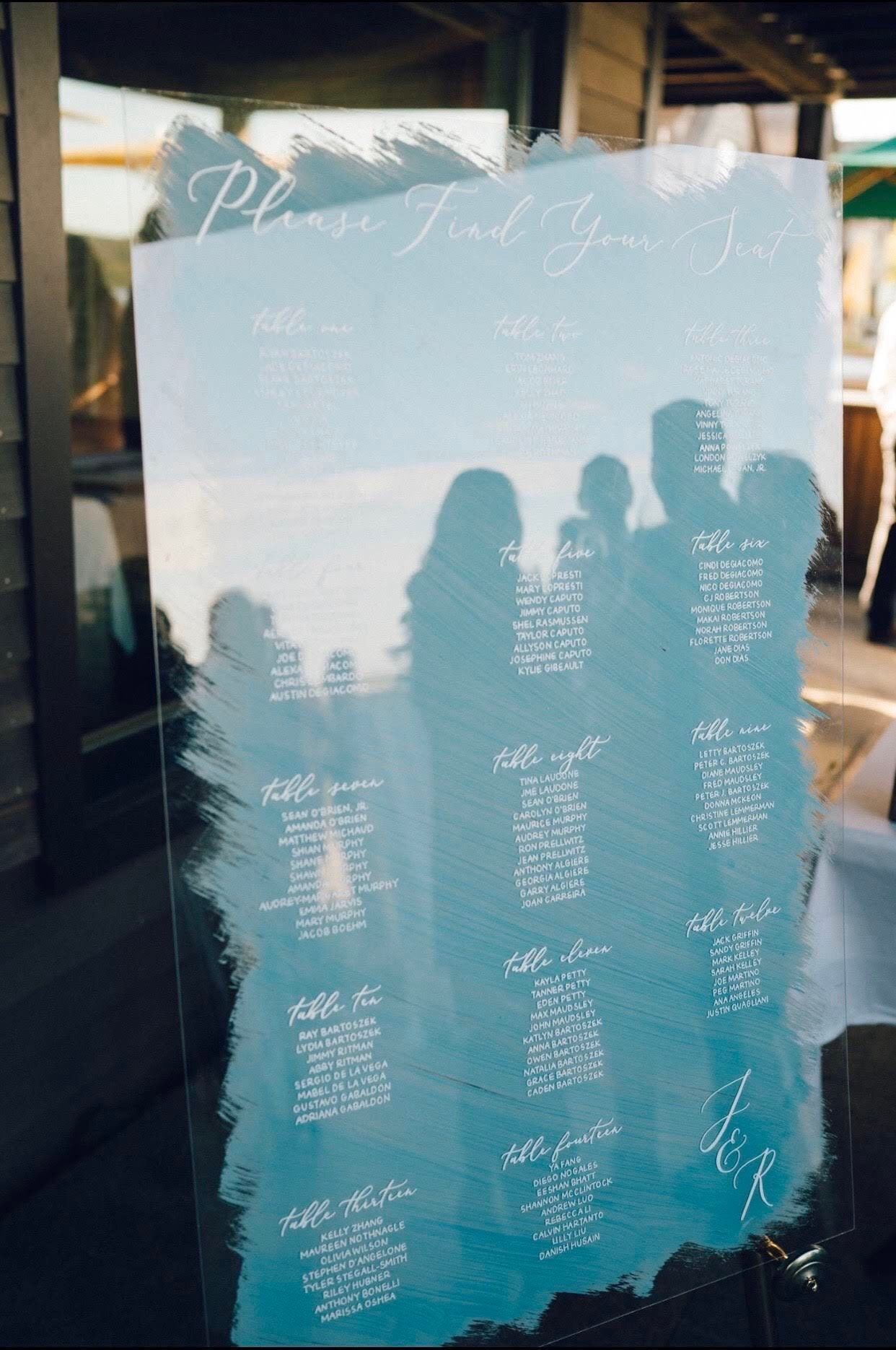 Painted Acrylic Wedding Seating Chart Acrylic Seating Chart | Etsy