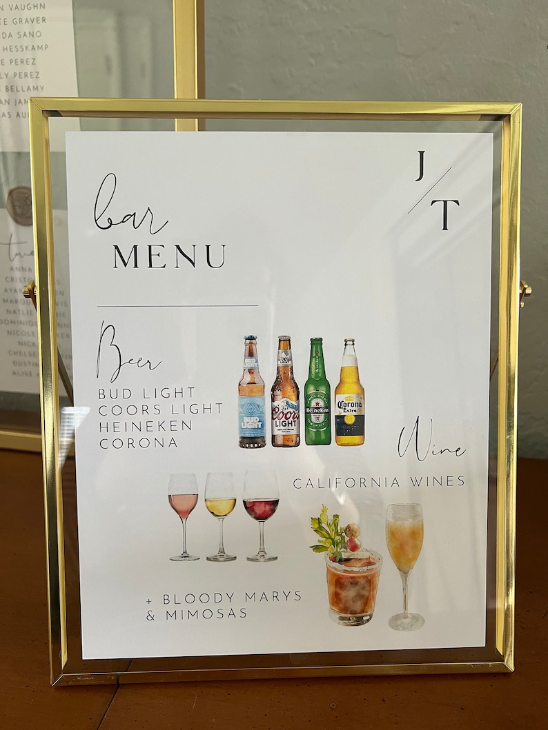 Custom Bar Menu Sign Custom Bar Menu Sign With Illustrations - Etsy