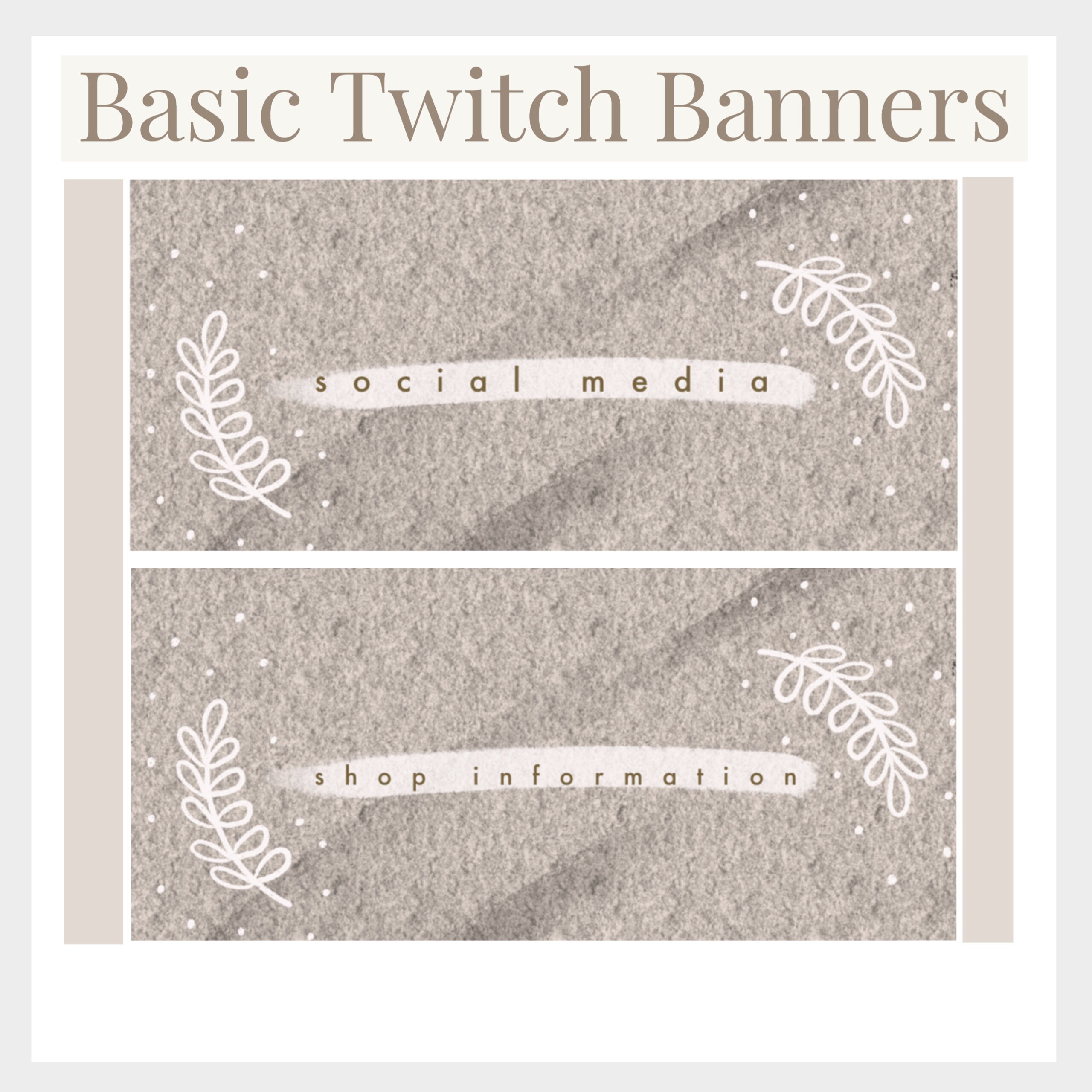 Beige Basic Twitch Banner - Etsy