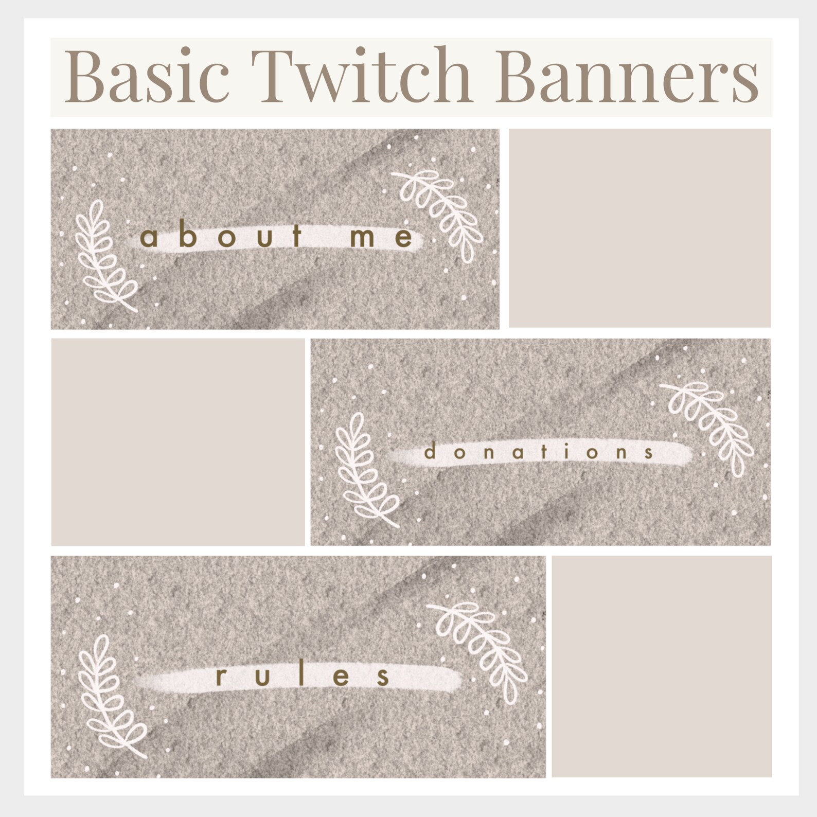 Beige Basic Twitch Banner - Etsy