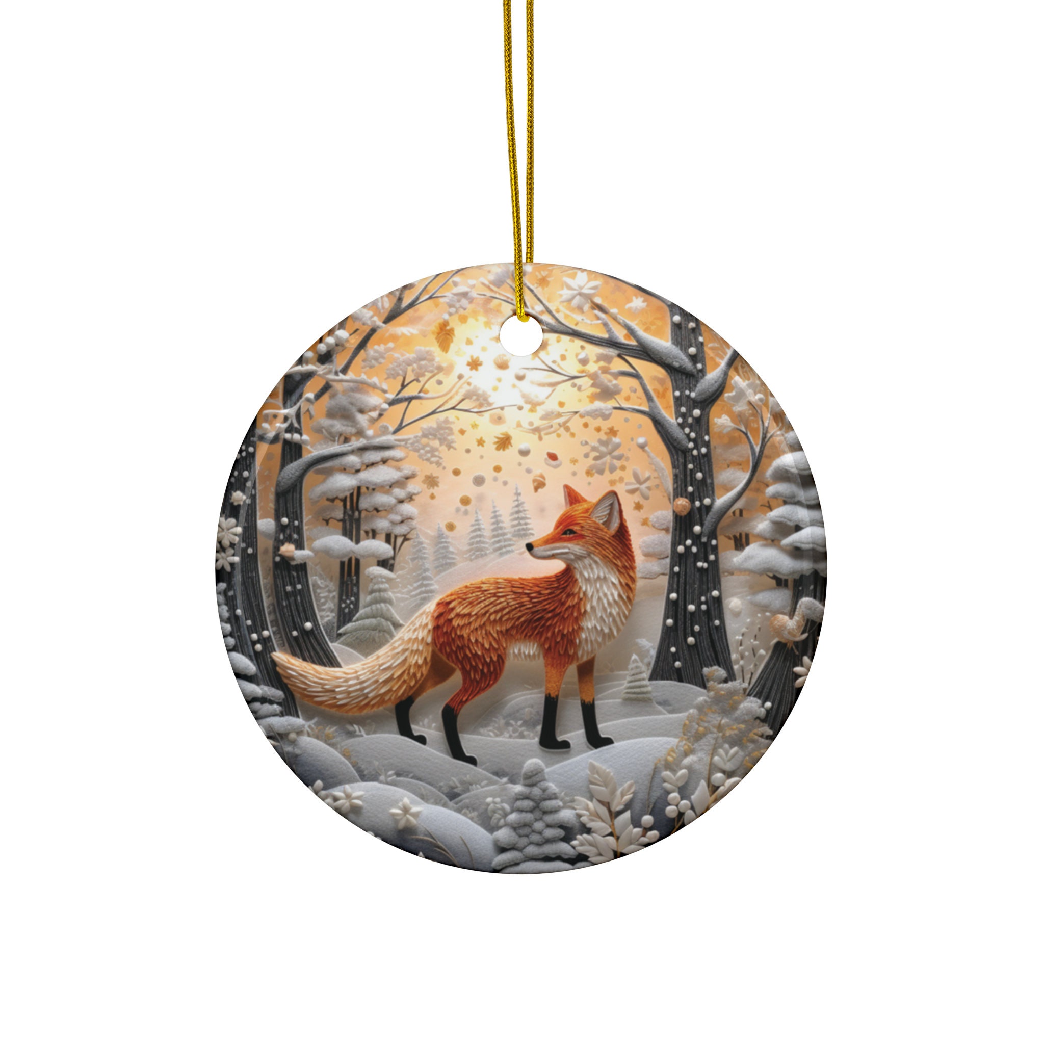 Enchanting Forest Fox Ceramic Ornaments Available in 1pc, 3pcs, 5pcs ...