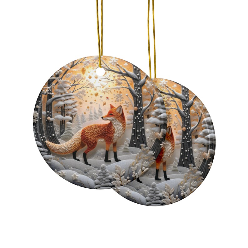 Enchanting Forest Fox Ceramic Ornaments Available in 1pc, 3pcs, 5pcs ...