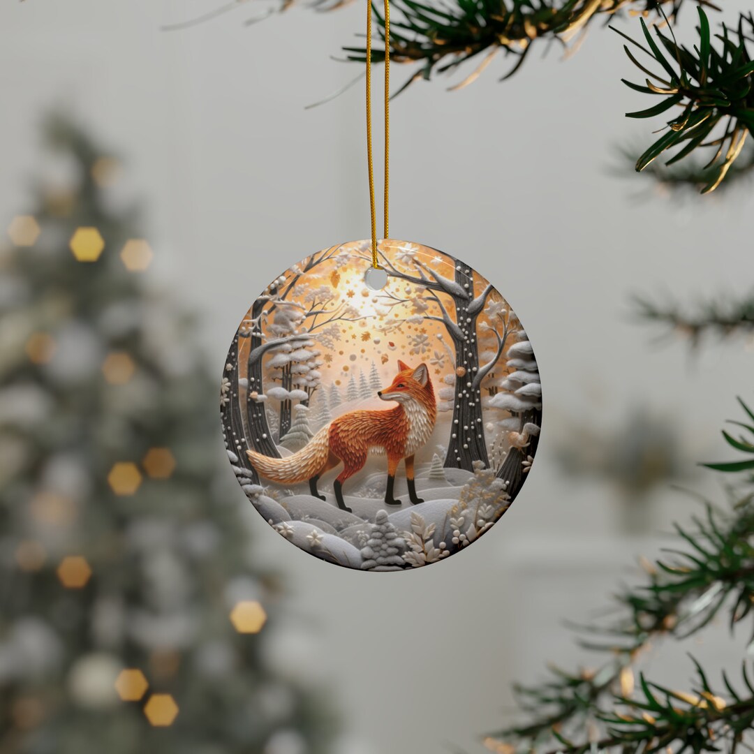 Enchanting Forest Fox Ceramic Ornaments Available in 1pc, 3pcs, 5pcs ...