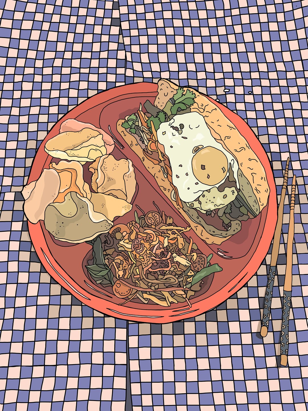 Checkers and an Egg - Giclee Art Print - Etsy