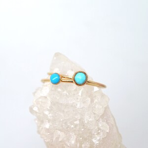 Tiny Turquoise Ring in 14K Yellow Gold Filled-natural Turquoise Ring ...