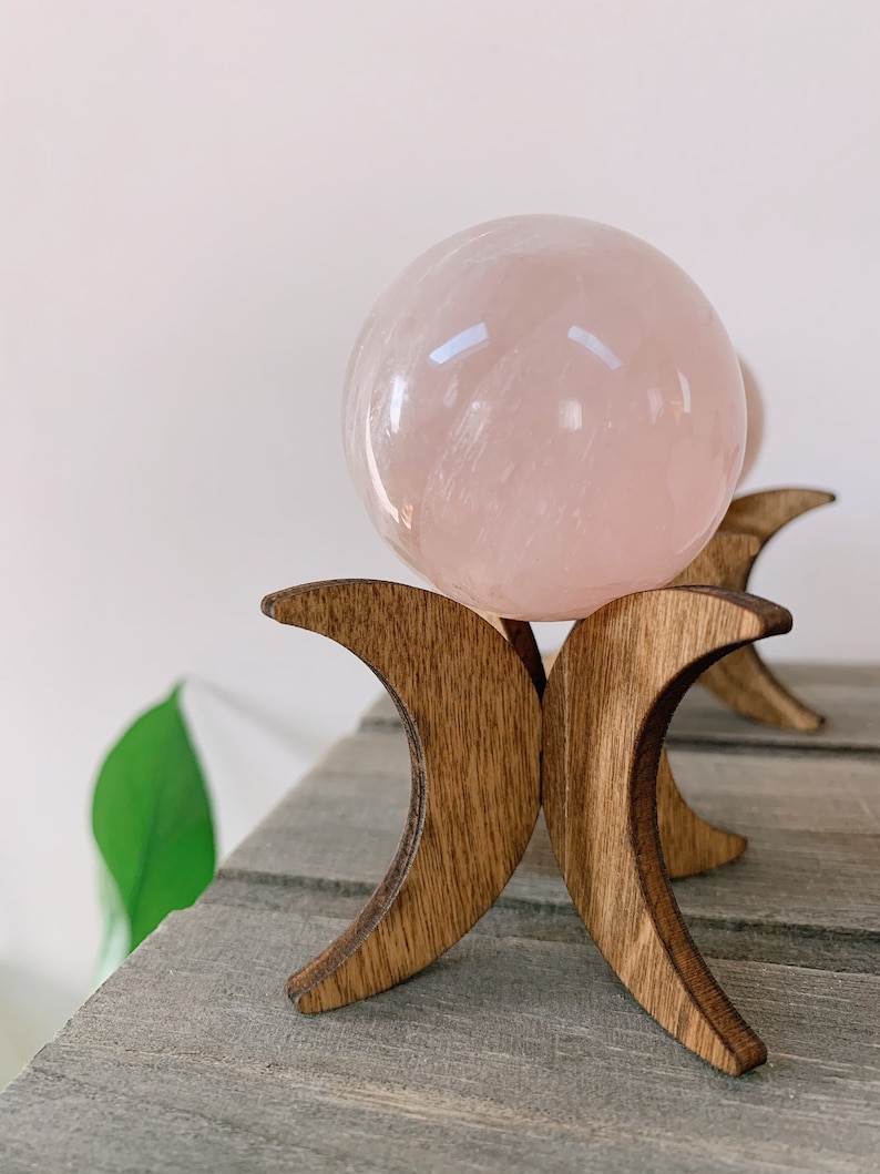 Wooden Moon Sphere Stand: Natural Wooden Stand Wood Stand for - Etsy