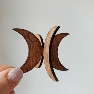 Wooden Moon Sphere Stand: Natural Wooden Stand, Wood Stand for Crystal ...