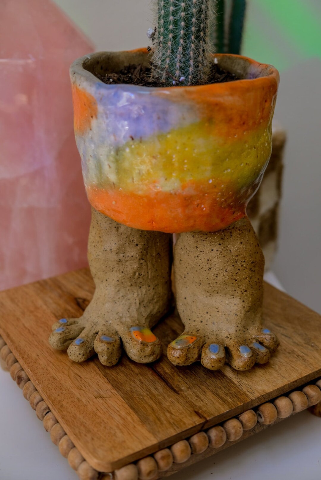 Vibrant Gradient Ceramic Toe Planter | Indoor Planters | Ceramics ...
