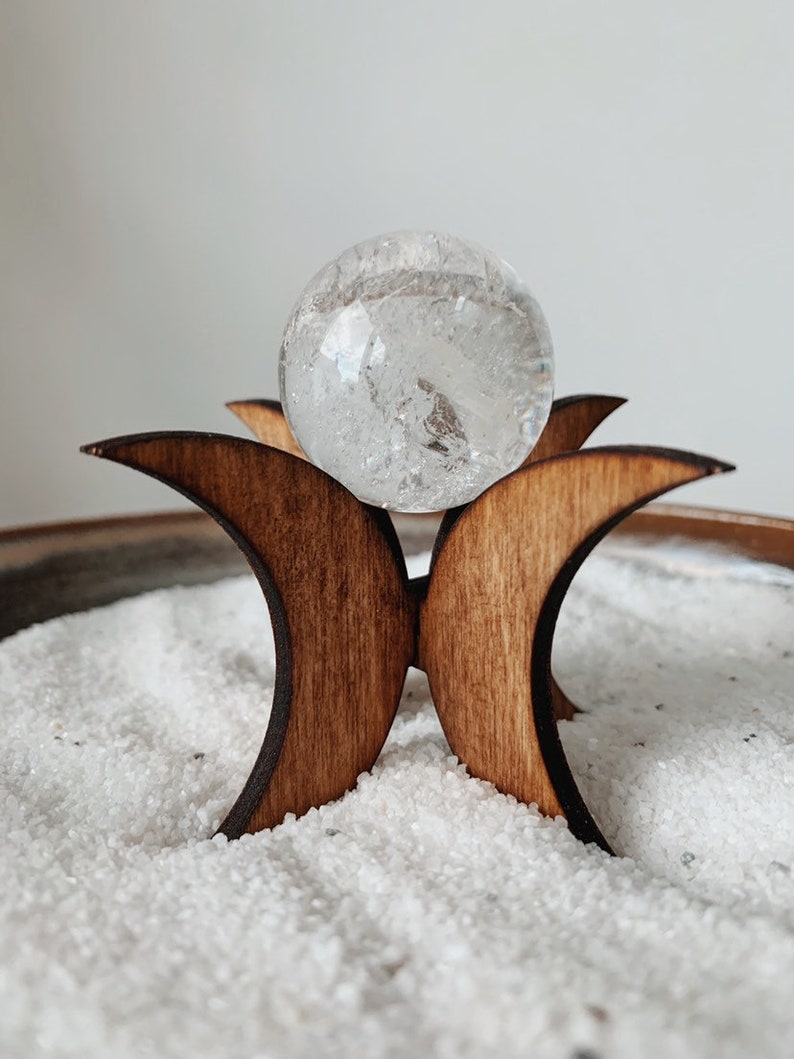 Wooden Moon Sphere Stand: Natural Wooden Stand Wood Stand for - Etsy UK