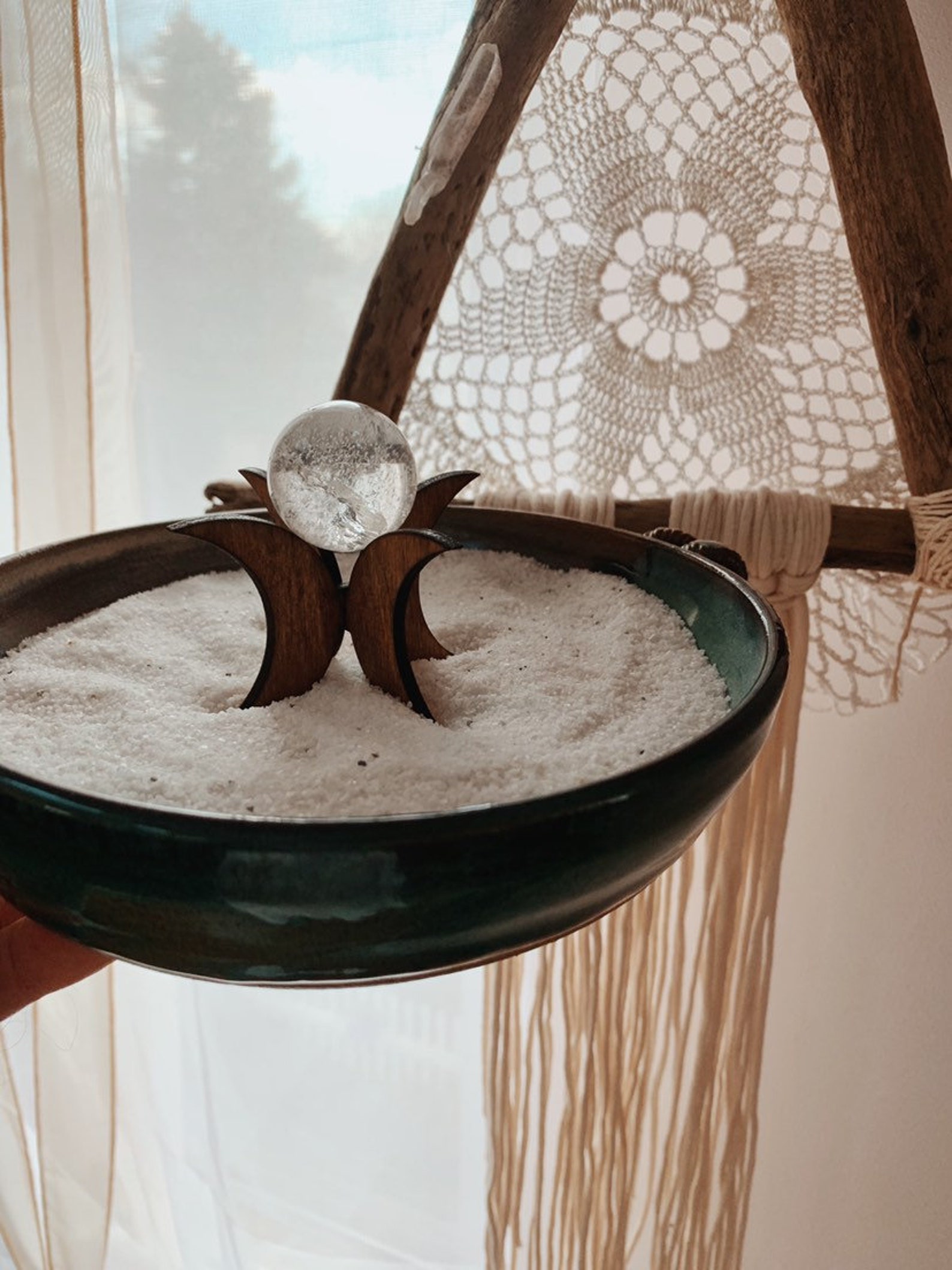 Wooden Moon Sphere Stand: Natural Wooden Stand Wood Stand for - Etsy