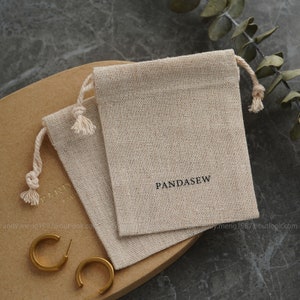 50 Organic Linen Favor Bags: Custom Logo Printed Soap Packaging - Etsy