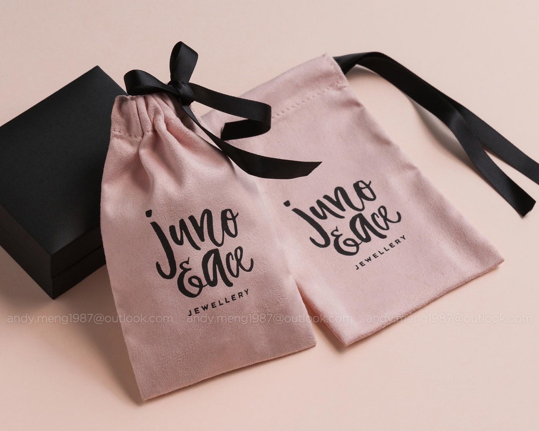 50 Jewelry Packaging Bags Personalized Logo Print Drawstring - Etsy Canada