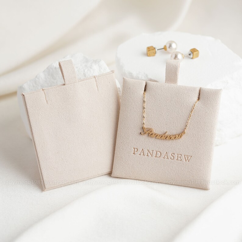 50 Jewelry Pouch Set: Microfiber Packaging Bags With Insert Card ...