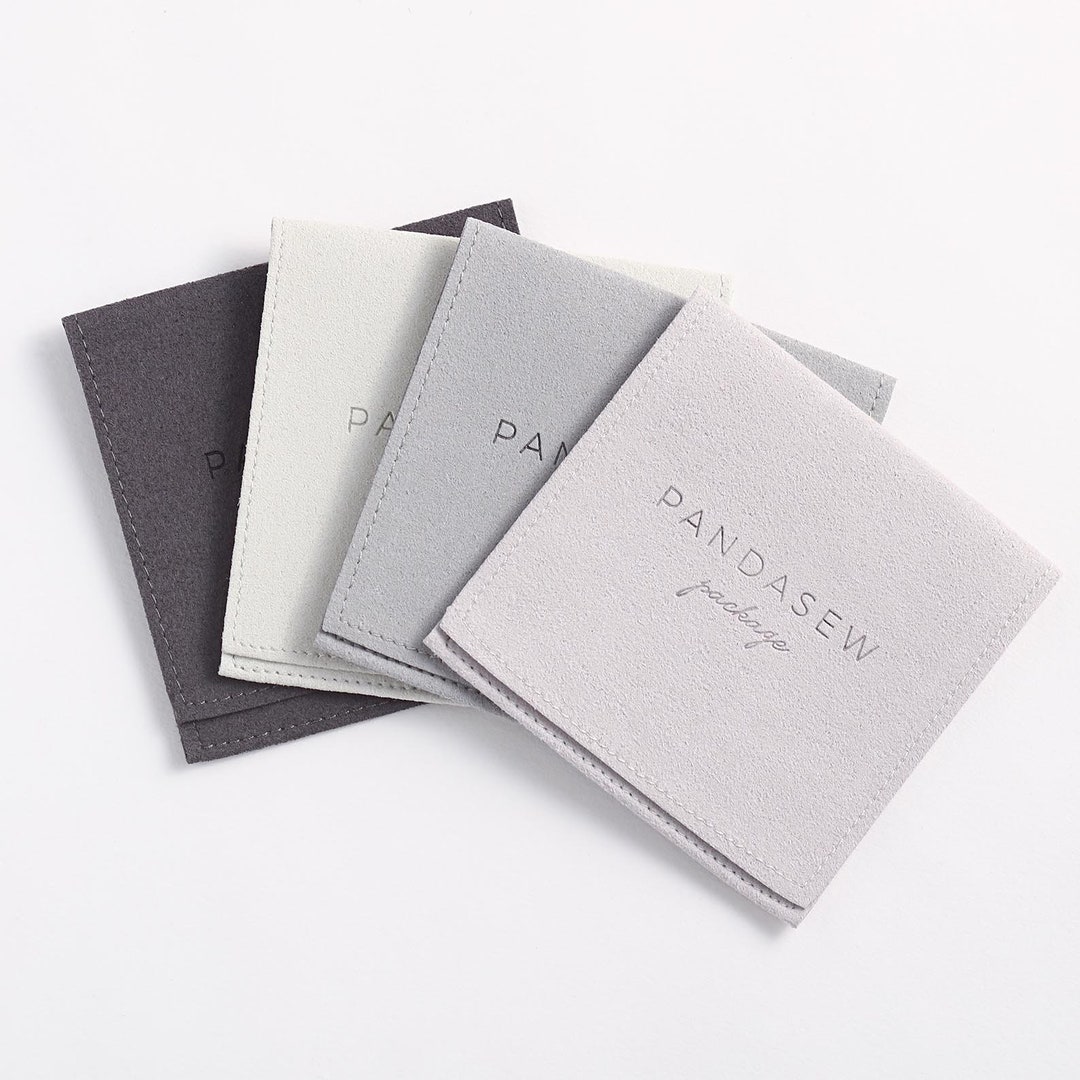 50pcs Gray Microfiber Packaging Pouch Bag, Style A, Custom Logo Size or ...
