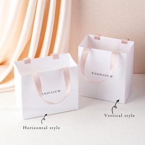 50pcs A1S B1S Custom Paper Bag With Logo Removable Ribbon Personalized ...