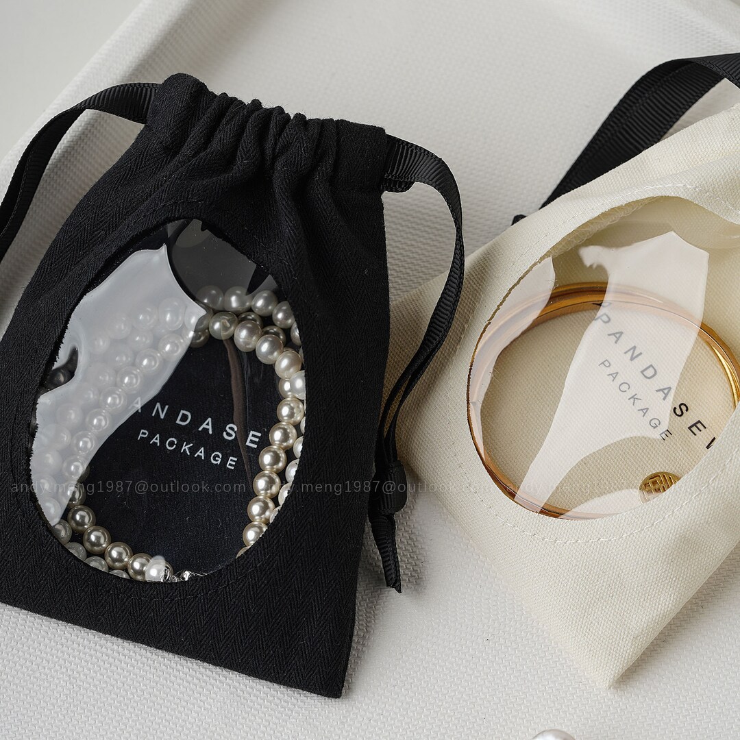 50pcs Personalized Jewelry Pouch: Logo Printed Cotton Packaging Bag - Etsy