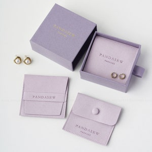 50pcs 8x8x3.5cm Jewelry Box, Custom Logo on Paper Drawer Box With Bag ...