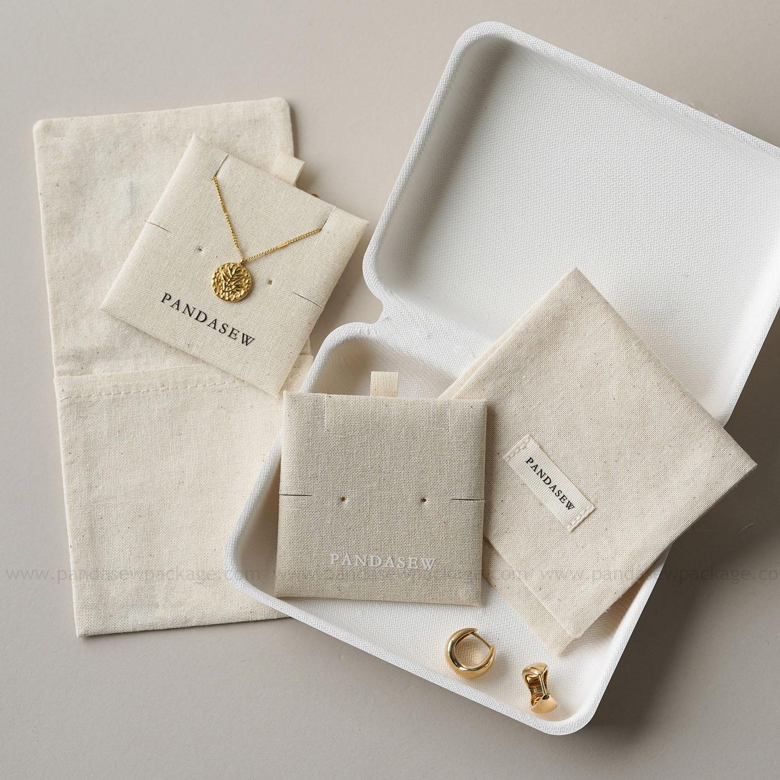 50 Cotton Envelope Pouch With Label Personalized Jewelry Bag: Eco ...