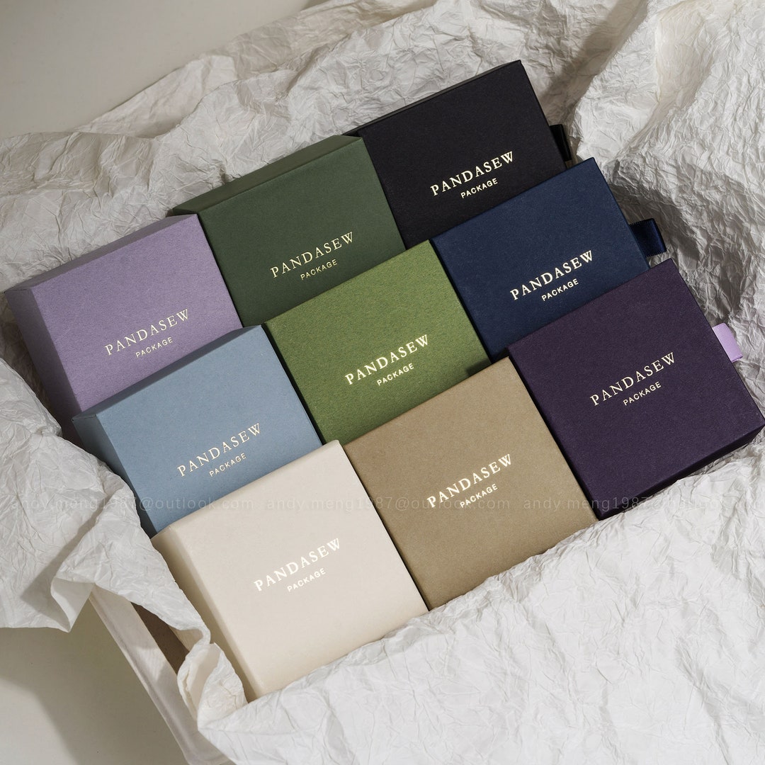 50pcs 8x8x3.5cm Custom Logo on Paper Drawer Box With Bag Pouch ...