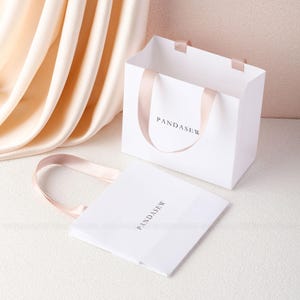 50pcs A1S B1S Custom Paper Bag With Logo Removable Ribbon Personalized ...