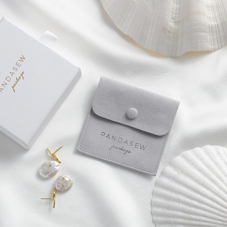 50pcs Light Gray Personalized Jewelry Packaging Pouch Custom - Etsy