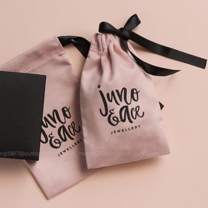 50 Jewelry Packaging Bags Personalized Logo Print Drawstring - Etsy Canada