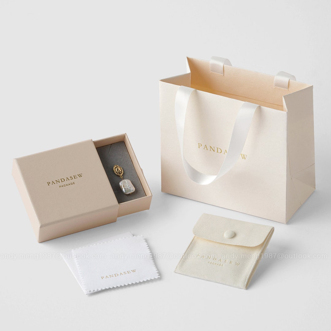 50 Sets Paper Box, Paper Bag, Microfiber Snap Pouch, Polishing Cloth ...