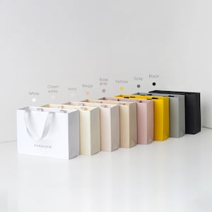 50 A1S Custom Logo Paper Gift Bags: Colorful Small Business Packaging ...