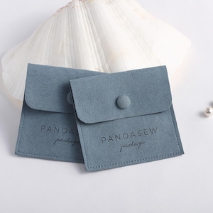 50pcs Blue Custom Jewelry Package Supplies Personalize Logo Pouch Bag ...