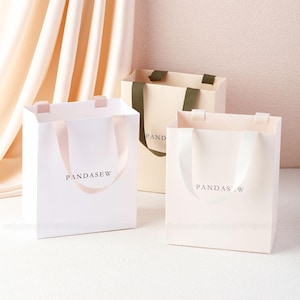 50pcs A1S B1S Custom Paper Bag With Logo Removable Ribbon Personalized ...