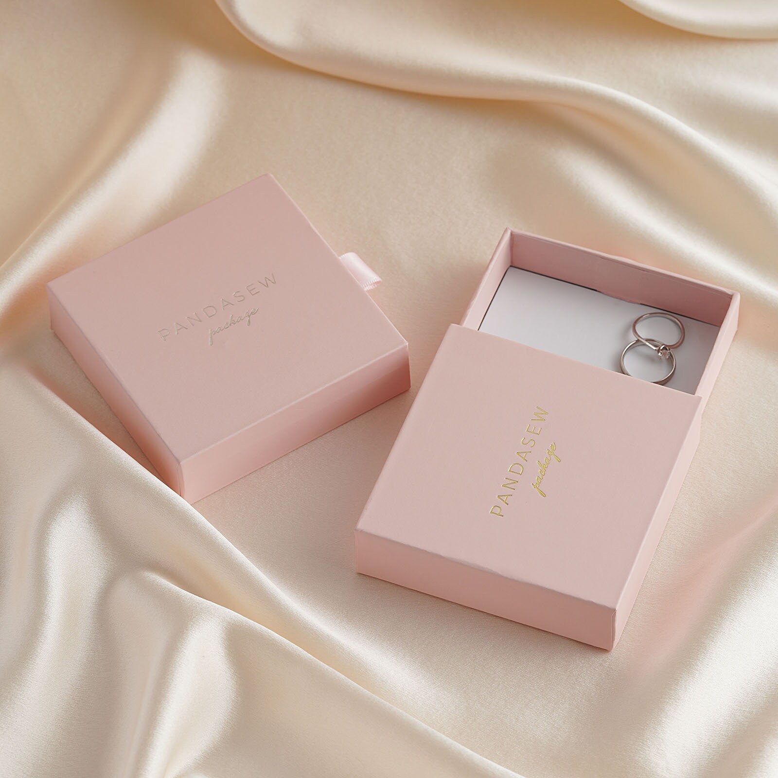 50pcs Pink Paper Box Custom Jewelry Box Personalized Logo - Etsy