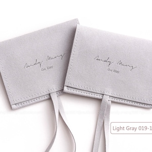 50pcs 3 Gray Colors Custom Jewelry Pouch Personalized Logo Envelope Bag ...