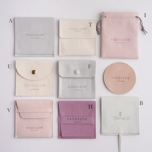 50 Set Custom Jewelry Package Pouch Bag With Insert Card Logo Printed ...