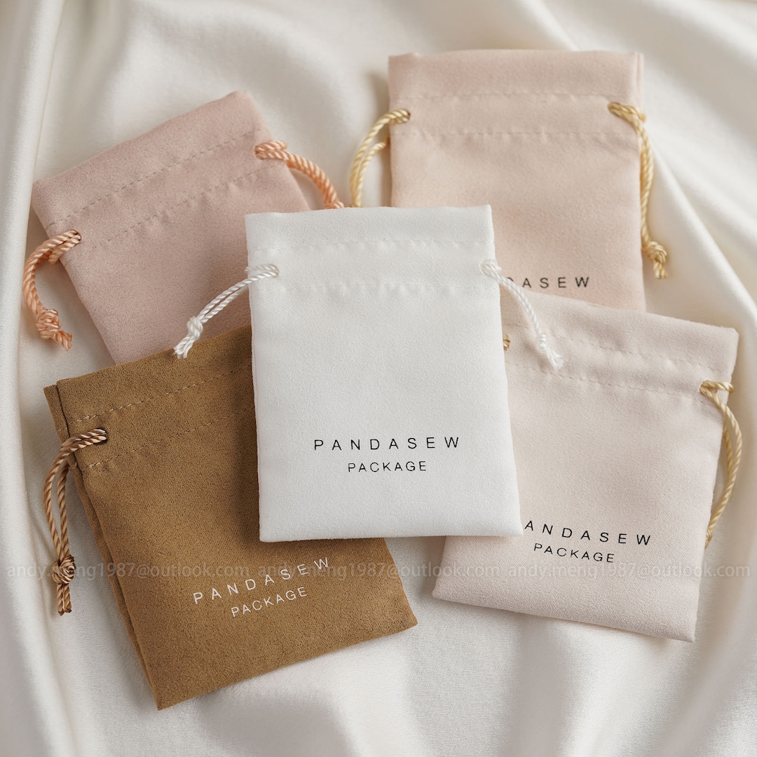 100pcs Custom Size Suede Jewelry Bag: Logo Print Packaging Pouch for ...