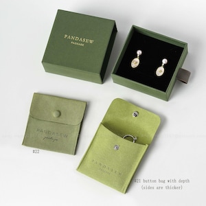 50pcs 8x8x3.5cm Jewelry Box Green Custom Box Personalized Logo Necklace ...