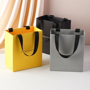50 A1S Custom Logo Paper Gift Bags: Colorful Small Business Packaging ...