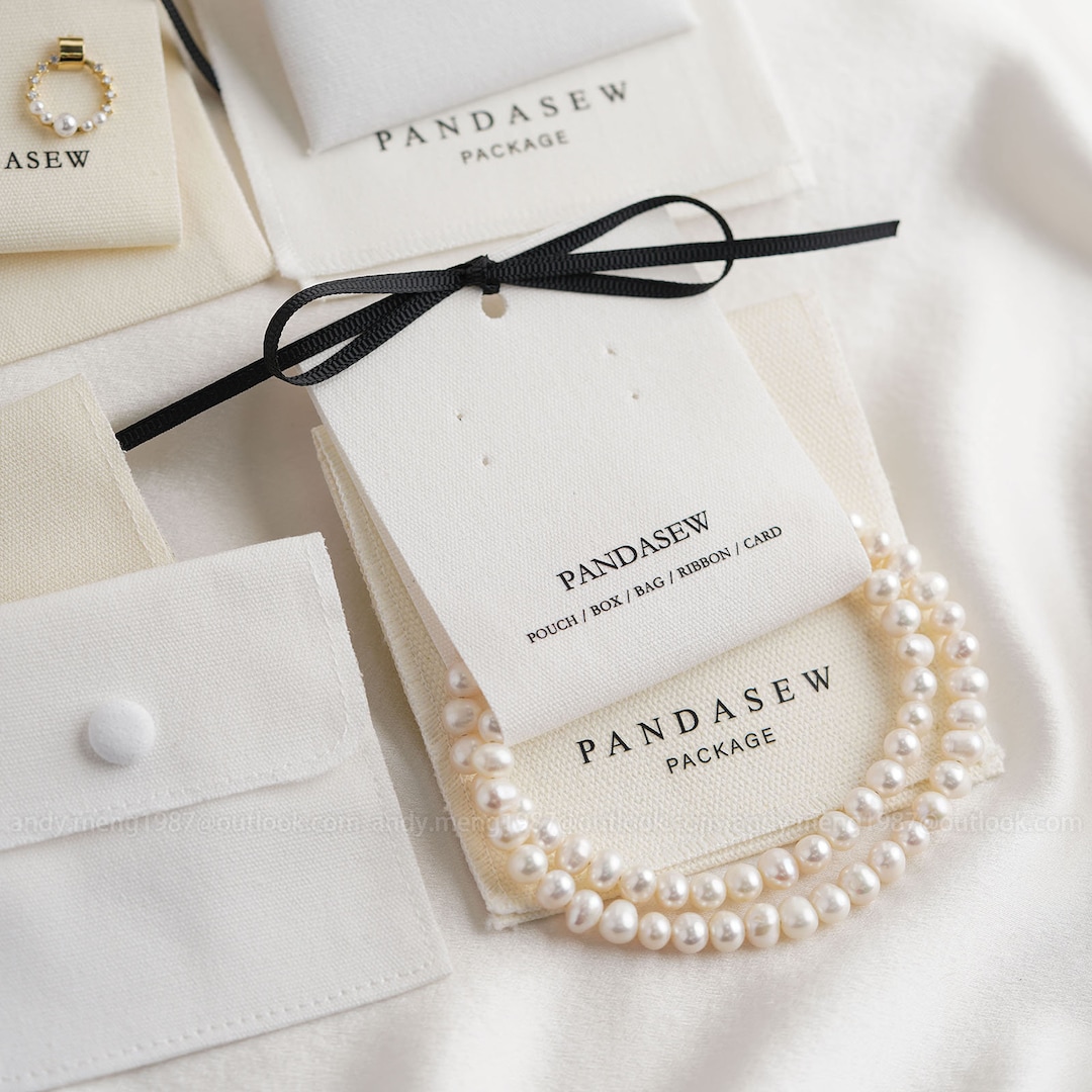 100pcs Custom Logo Cotton Canvas Jewelry Display Cards: Earring ...