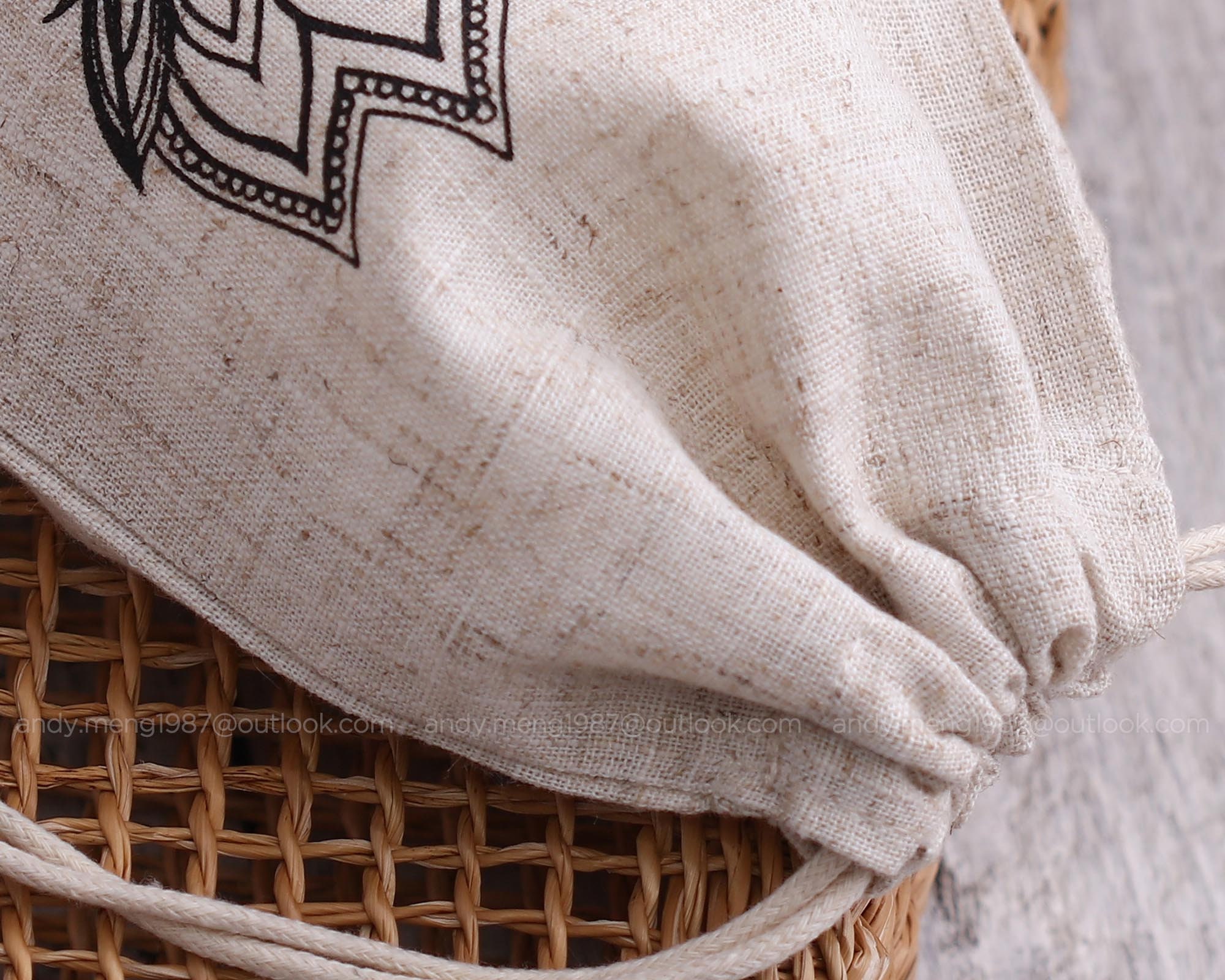 50 custom linen drawstring bag personalized drawstring pouch | Etsy