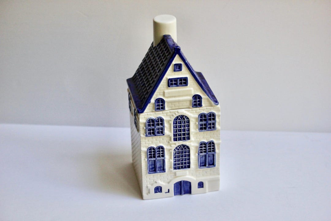 Delft Blue Ceramic Row House, Holland Canal House, Removable Lid, 8 ...