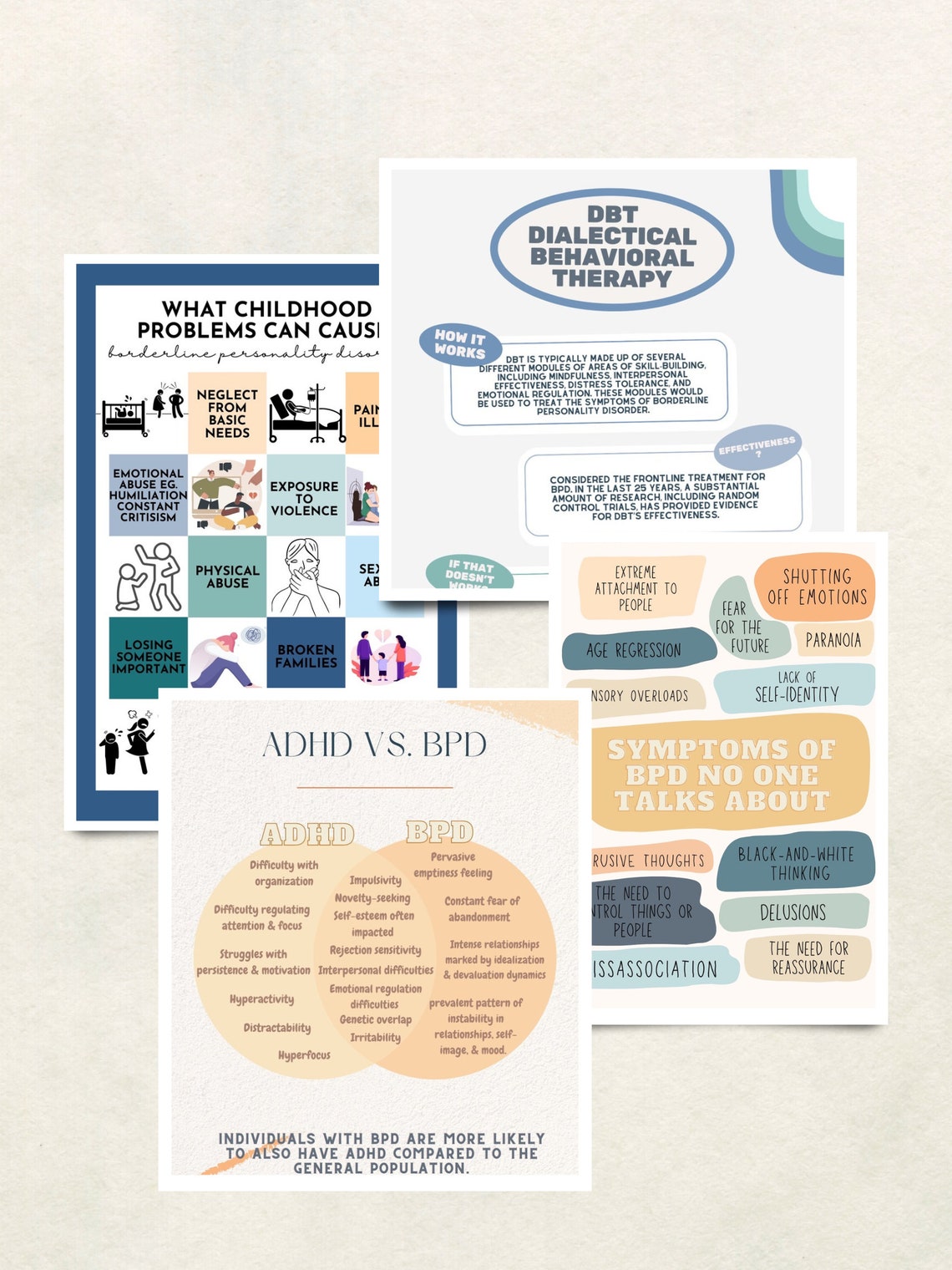 11 BPD Infographic Canva Templates Therapy Business Self Care Self Help ...