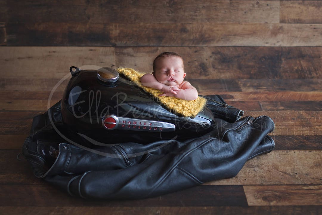 Newborn Digital Backdrop Harley Davidson Motorcycle Flowers Rustic ...