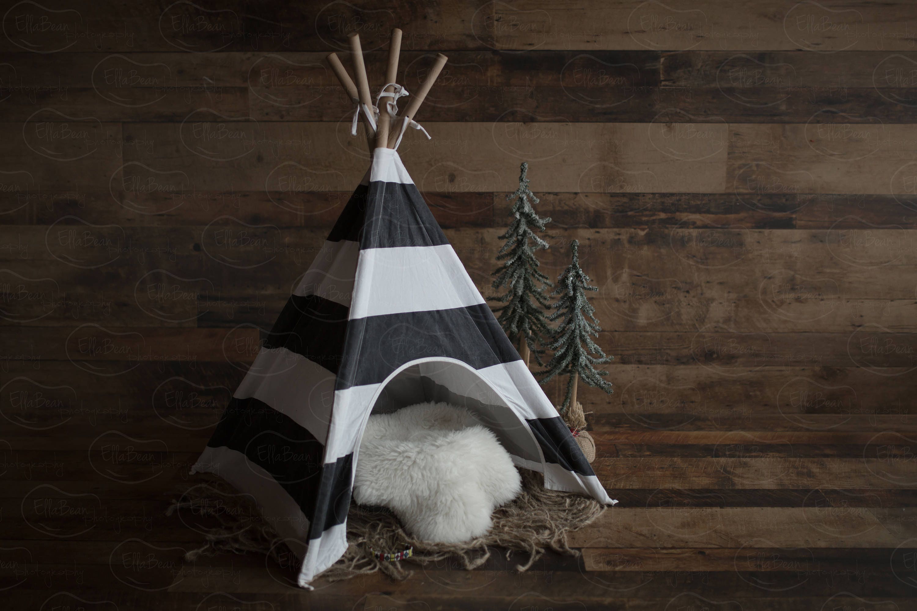 Newborn Digital Backdrop Striped Teepee Tent Fur Rustic - Etsy Canada