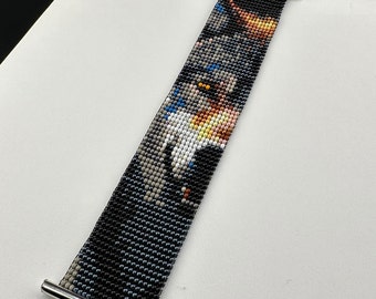 Instant Download Beading Pattern Loom Stitch Bracelet Howling Wolf ...