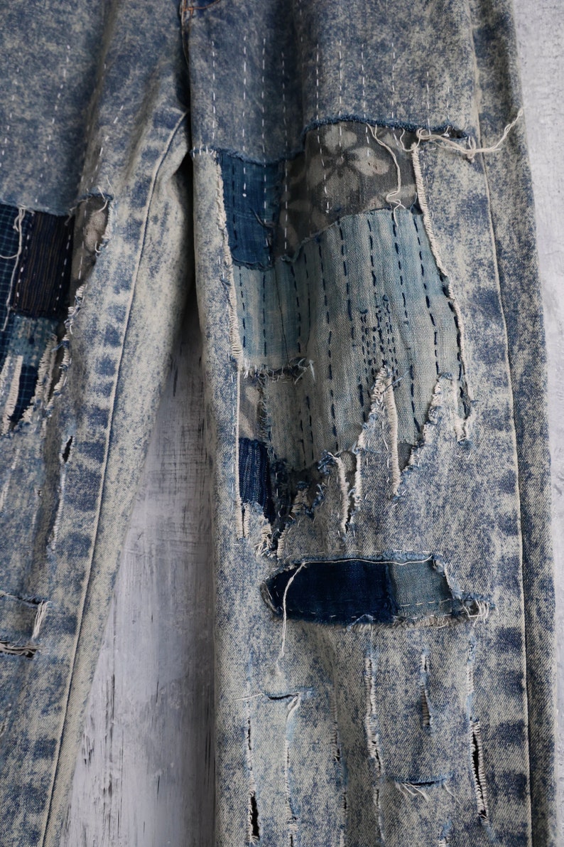 New Denim Collection - Stoned Washed Denim Pants Hand Stitched With ...